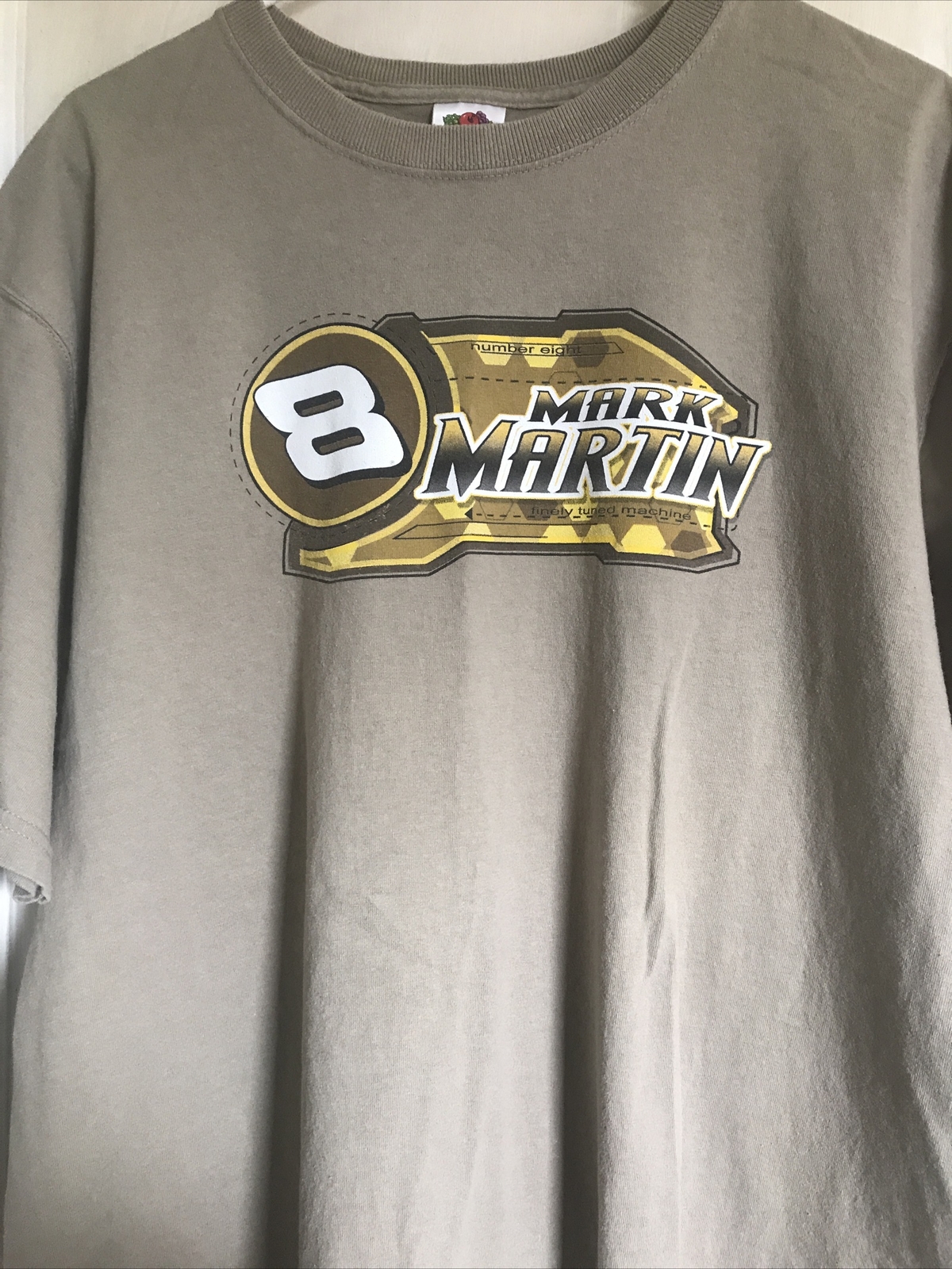 Men’s Mark Martin Number 8 Army Nascar T-Shirt XL Tan… - Gem