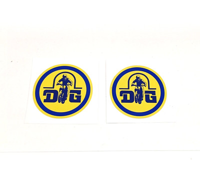 2 DG Racing Round Decals VMX Retro Motocross Vintage CR RM KX YZ Maico ...