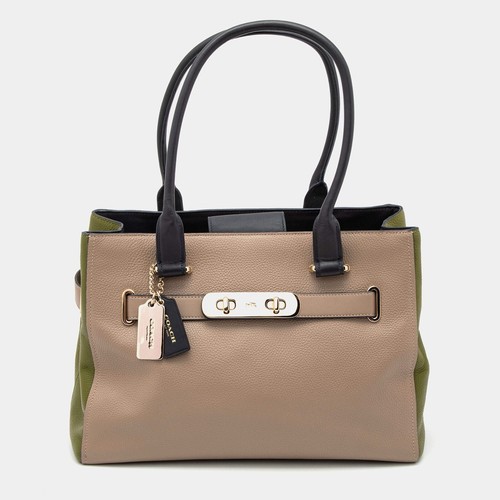 New COACH Swagger Carryall 36514 Colorblock In Pebble Leather | eBay