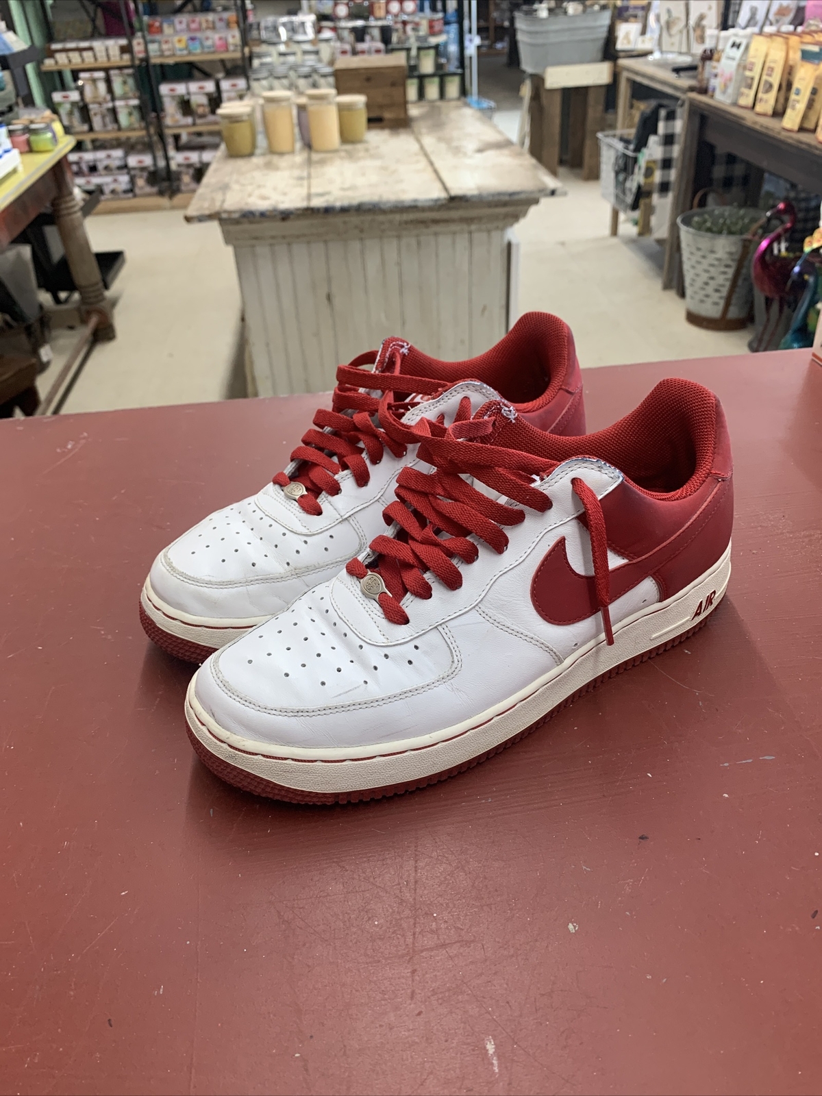 2006 Nike Air Force 1 Low White & Varsity Red Sneaker… - Gem