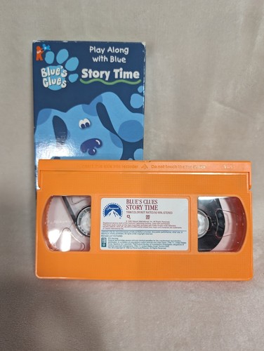 Blues Clues Story Time VHS 1998 Play Along With Blue Nick Jr Orange ...