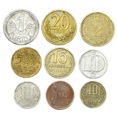 9 DIFFERENT COINS FROM SOCIALIST BLOC COINS, EASTERN BLOC COINS ...