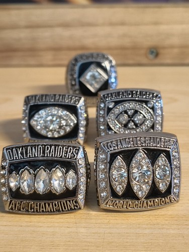5 Lot Oakland Raiders SuperBowl Rings Replica Champions AFC NFC ...