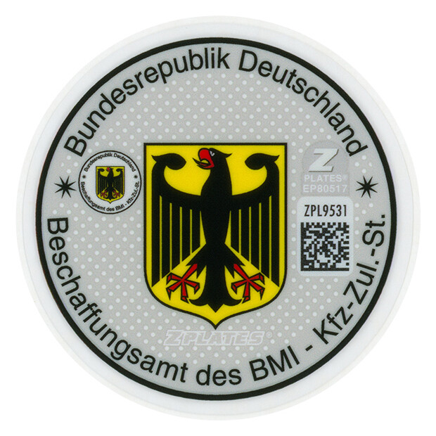 Police German License Plate Registration Seal & Inspection Sticker Set ...