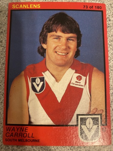 1982 VFL SCANLENS Football Card Wayne Carroll South Melbourne | eBay ...