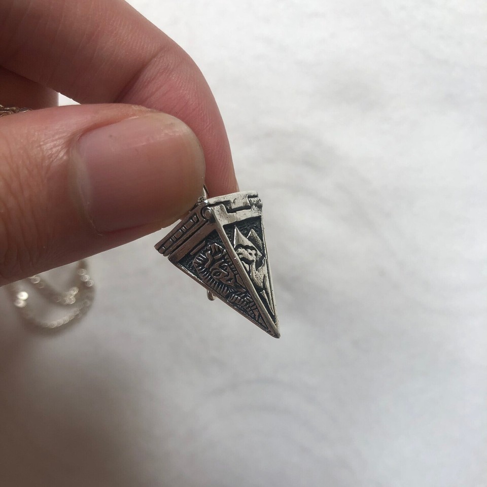 Handcrafted 925 Sterling Silver Egyptian Pyramid Locket Pharaoh ...