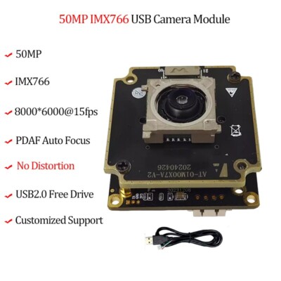 50MP IMX766 USB Camera Module PDAF AF Autofocus UVC Free Drive Webcam ...