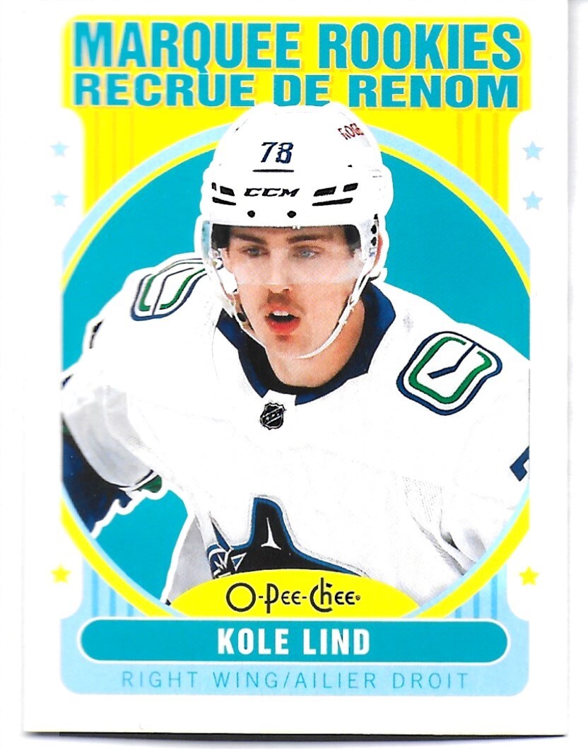 2021-22 O-Pee-Chee KOLE LIND Vancouver Canucks Marquee Rookies RC RETRO ...