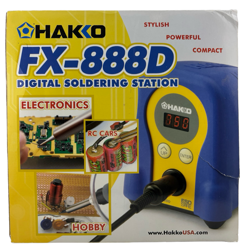 HAKKO FX-888D Soldering Station Europe Plug with Adapter H-E Code Blue Yellow | eBay