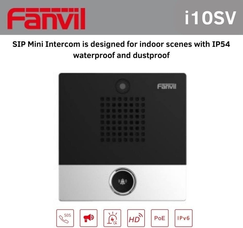 Fanvil i10SV SIP Mini Intercom is Designed for Indoor Scenes with IP54 ...