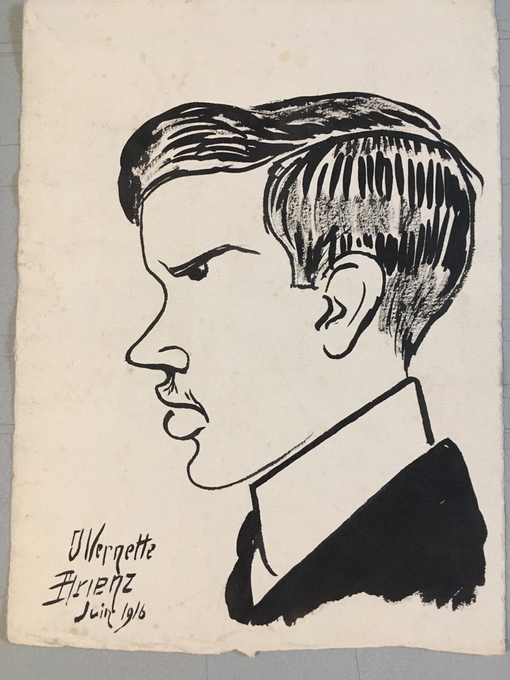 Lot Drawing Portrait Ink Lavis Charcoal 6 On Paper Xixth Early 20th to ...