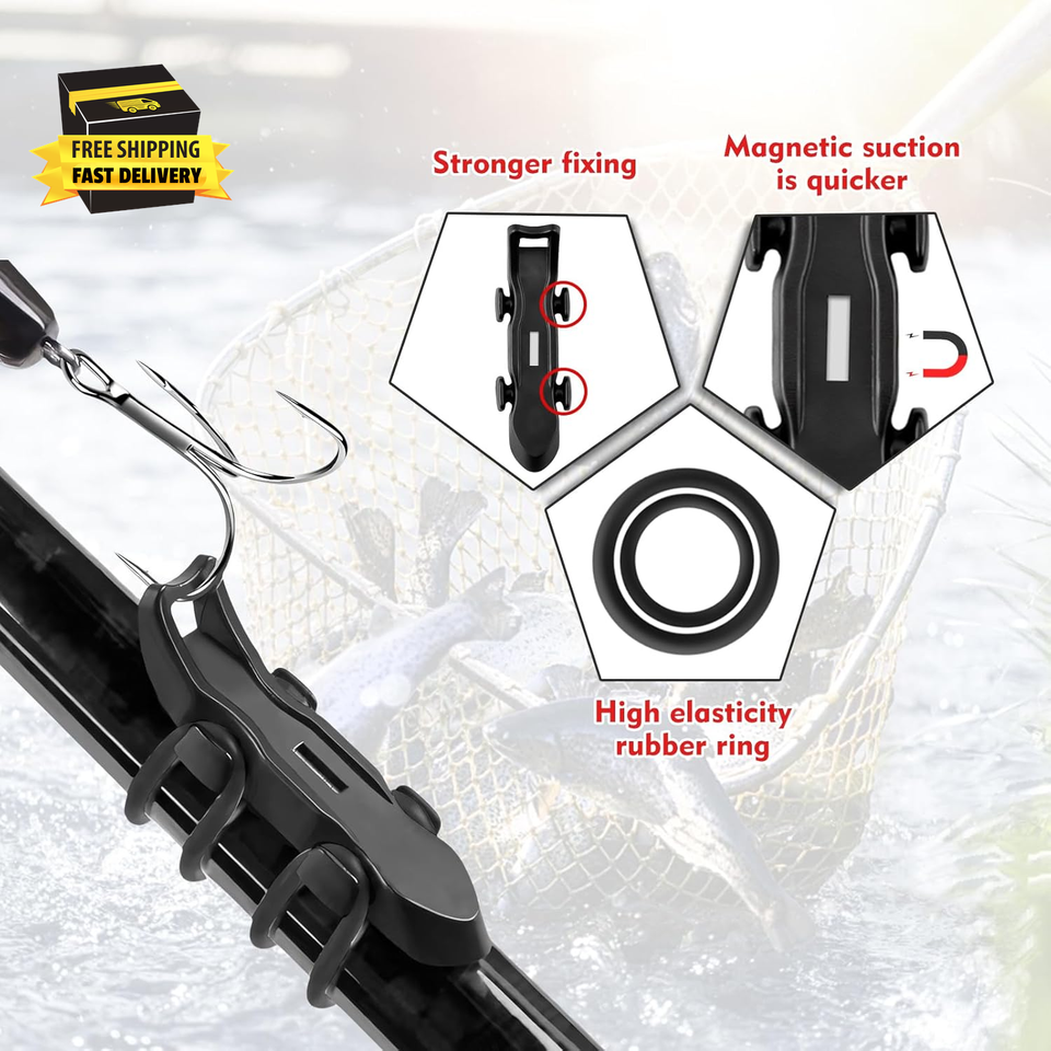 Hook Keeper for Fishing Rod, [4Pcs] Magnetic Fishing Hook Keeper, HK2F ...
