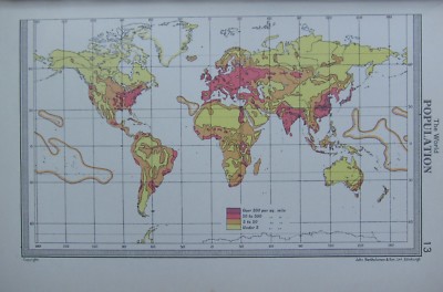1954 MAP ~ THE WORLD POPULATION EUROPE AMERICA AFRICA | eBay UK