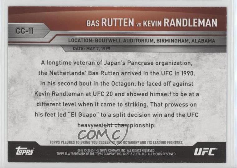 2015 Topps UFC Champions Championship Clashes Bas Rutten Kevin ...