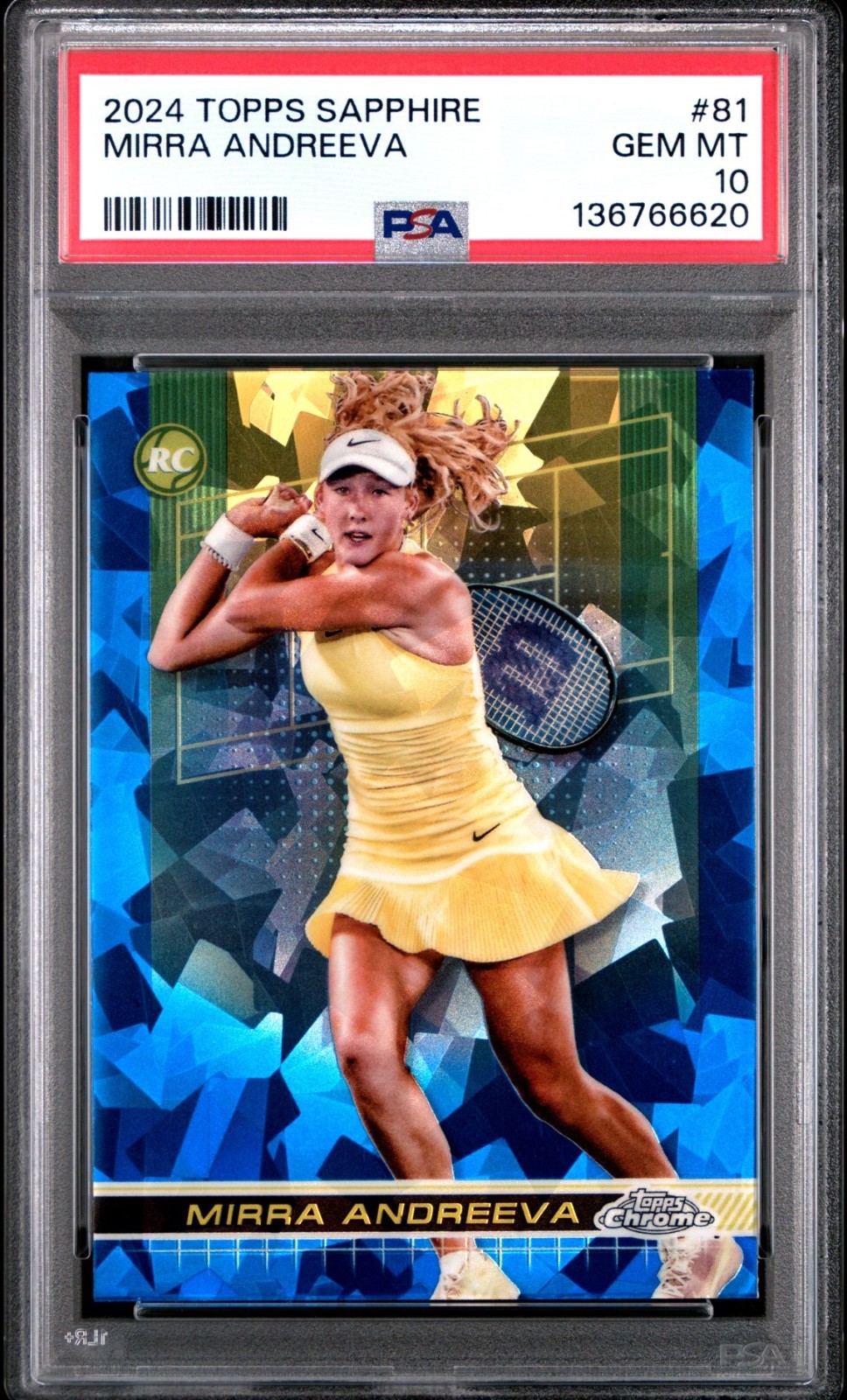 2024 TOPPS CHROME SAPPHIRE TENNIS #81 MIRRA ANDREEVA PSA 10 ROOKIE | eBay