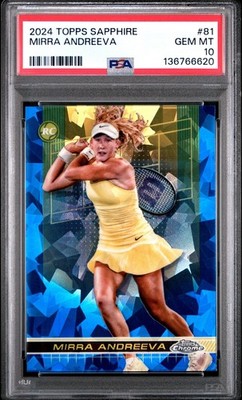 2024 TOPPS CHROME SAPPHIRE TENNIS #81 MIRRA ANDREEVA PSA 10 ROOKIE | eBay