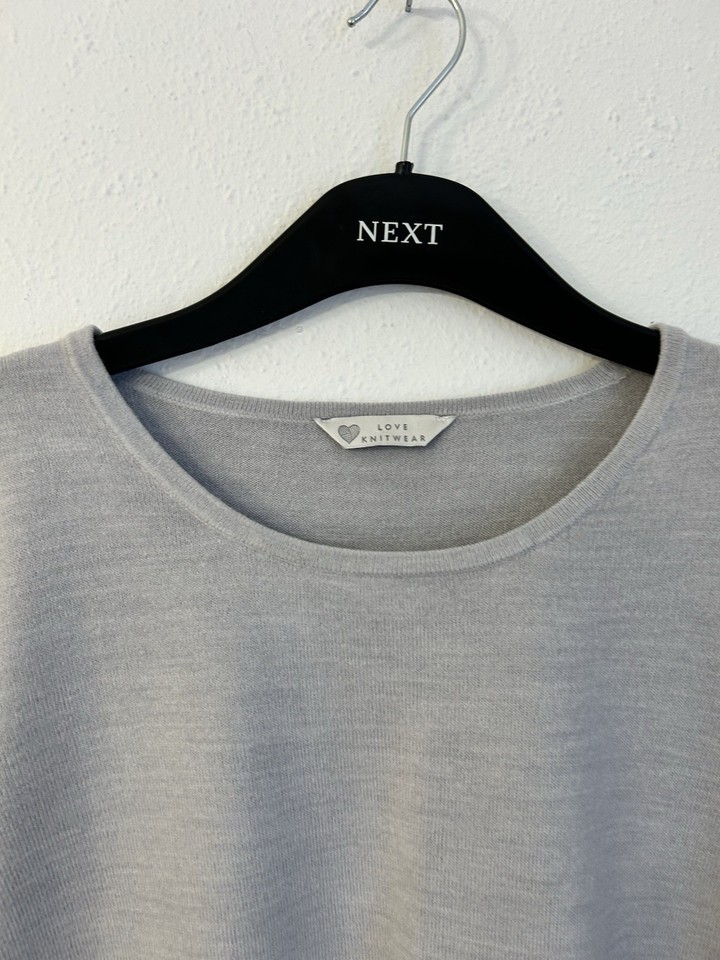 Light Grey Fine Knit Short Sleeved Jumper/top Size 22 | eBay UK