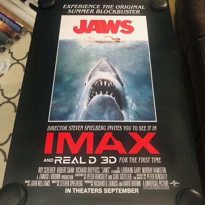 JAWS 27X40 Double Sided DS IMAX MOVIE POSTER Steven Spielberg MINT ...