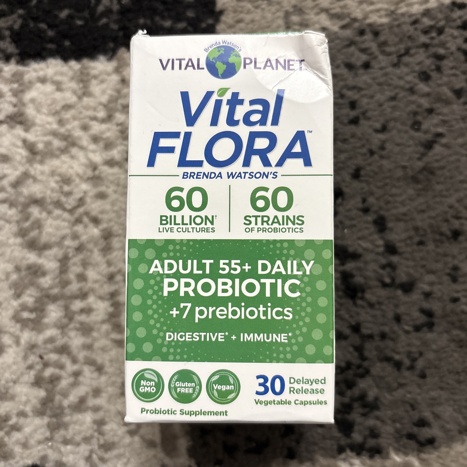 Vital Planet Flora Adult 55+ Daily Probiotic, 60 Billion CFU, 30 Caps ...