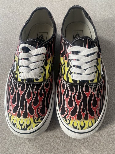 Vans Red/ Yellow Flames Shoes Low Top Men’s Size 8, Women’s Size 9.5 🔥🔥 ...