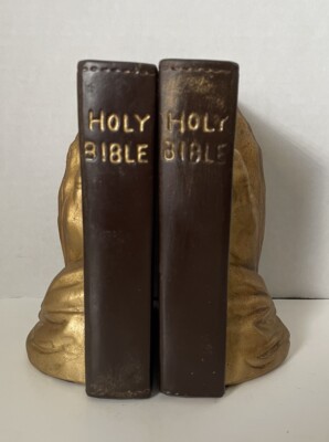 Vintage 1960’s Praying Hands Holy Bible Bookends Pair Religious ...