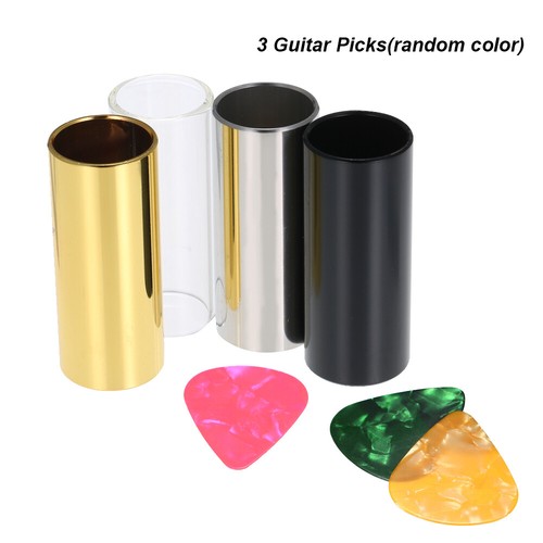 4pcs 60MM High Stainless Steel/Glass Guitar Slides Bars + 3 Guitar P7Q8 ...