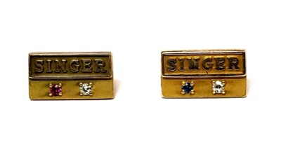 2 Vintage 10k Yellow Gold and Diamond Singer Pins | eBay