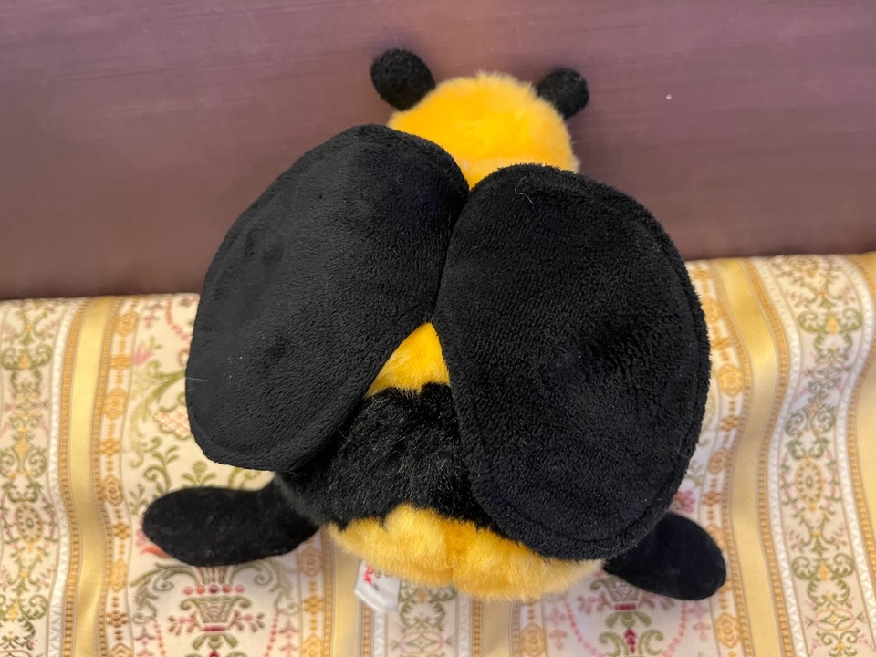Unipak Plumpee 10” BUMBLE BEE Plush Pot Belly Sitting Black Yellow EUC ...