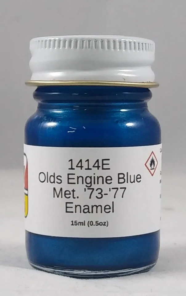 MCW Finishes 1414E Olds Engine Blue Met. '73-'77 Enamel Model Paint for ...