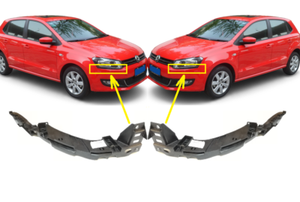 FOR VW POLO 2009 - 2017 FRONT HEADLAMP LOWER BRACKET PAIR LEFT + RIGHT ...