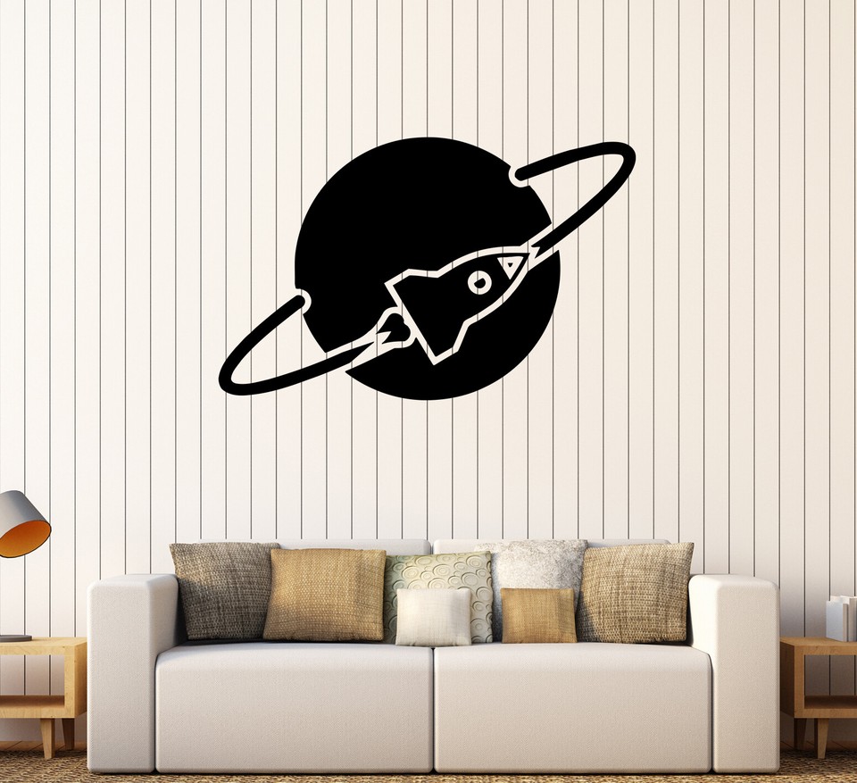 Wall Decal Planet Spaceship Space Rocket Universe Vinyl Sticker (ed1853 ...