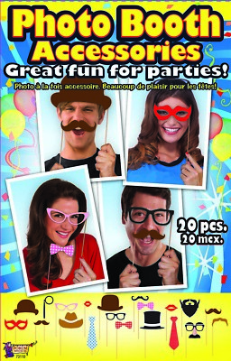 20 Piece Photo Booth Accessories Set novelty party selfie props ...