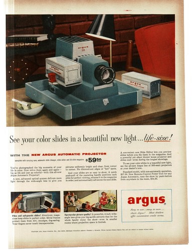 1956 Argus Slide Projector Vintage Print Ad 1 | eBay