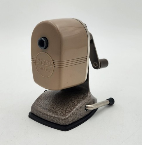 Vintage, Apsco Vacu Base Pencil Sharpener, Tan/Brown Metal, Single Hole ...