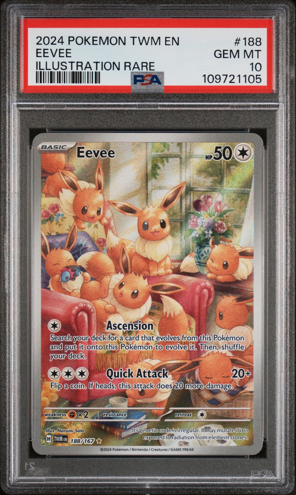 Eevee 2024 Scarlet & Violet: Twilight Masquerade #188/167 Illustration ...