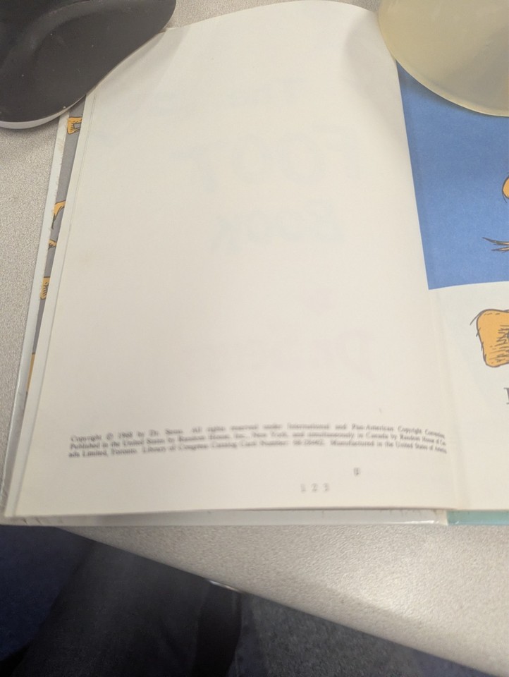 The Foot Book 1968 Dr. Seuss Grolier Book Club Edition Print U 123 Very ...