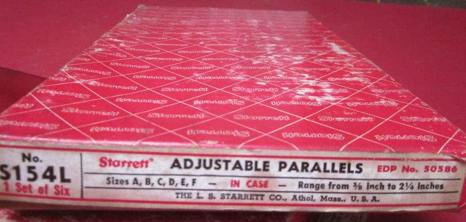 Starrett S154L parallels set of six, adjustable in original box ...