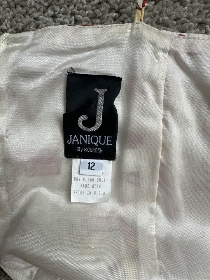 Janique By Kourosh Dress Unique Quirky Fun Size 12 Shoes And Purse Red ...