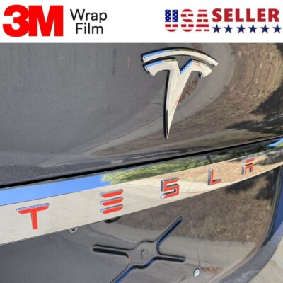 Tesla Model S / Model X Tailgate Trunk Badge Letters 3M Decal Sticker ...