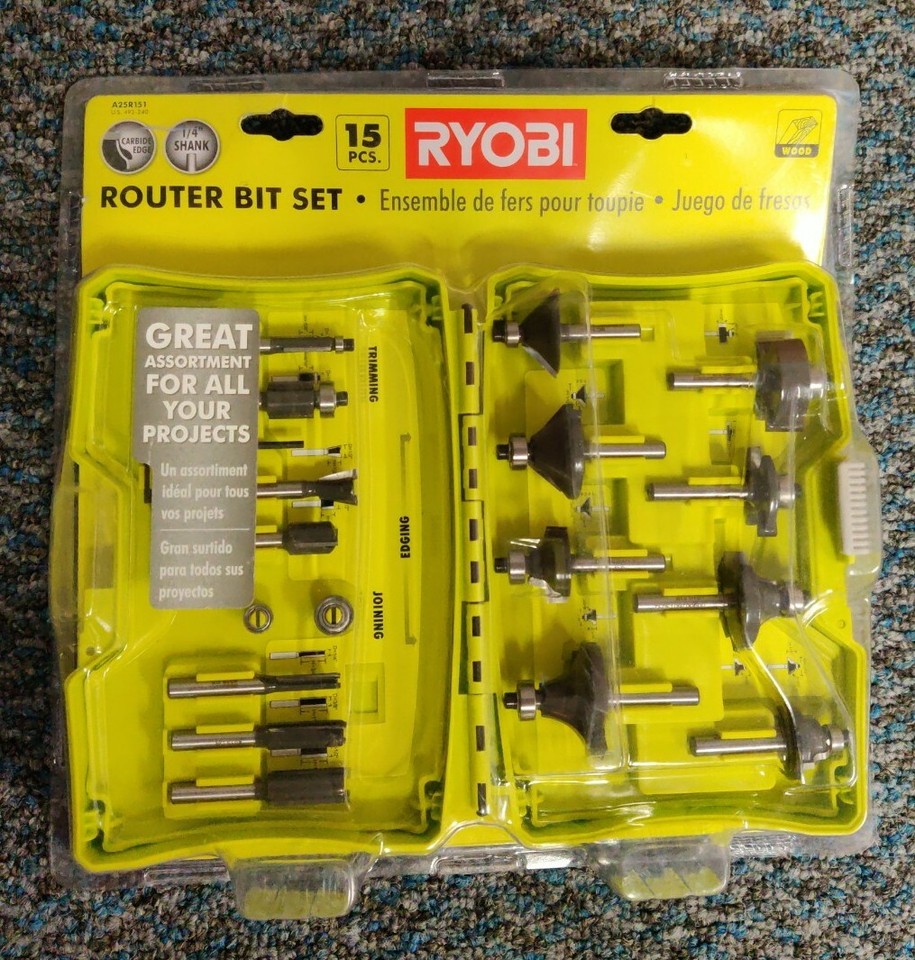 Ryobi A25R151 Shank Carbide Router Bit Set 15 Piece router bit b ...