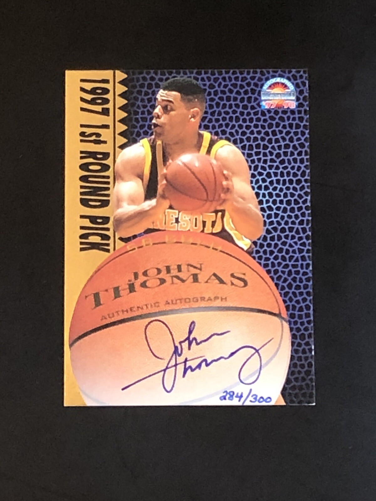 1997-98 Score Board Gold Autographed Basketball Rookie John Thomas 284/ ...