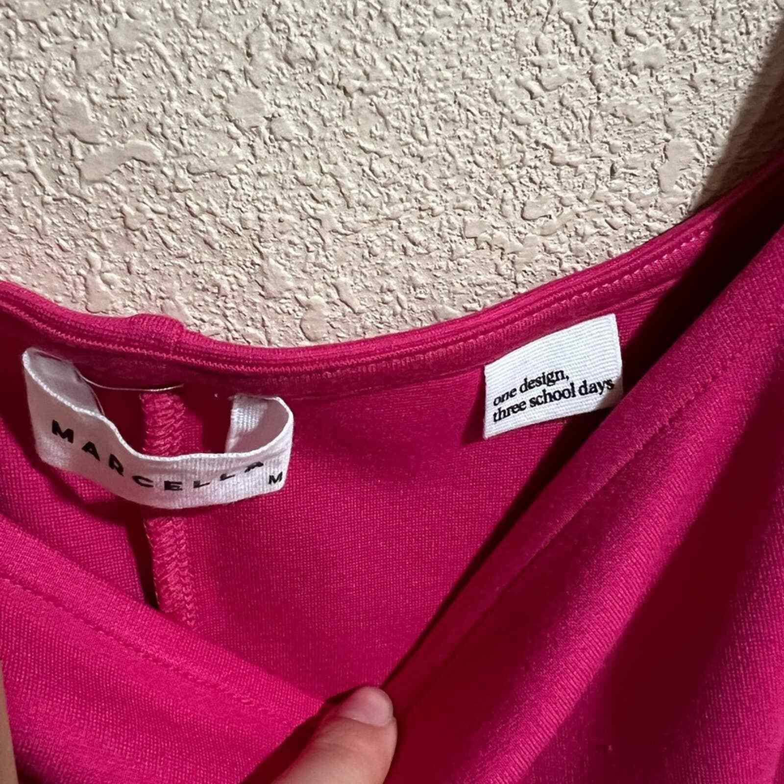 Marcella NYC Ashley hot pink ponte midi tank dress M - Gem