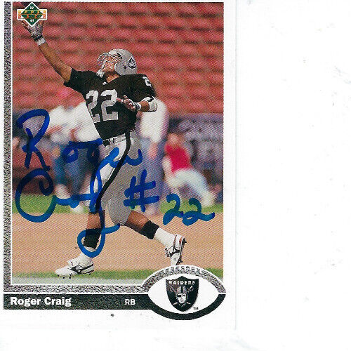 ROGER CRAIG SIGNED 1991 UPPER DECK #542 - LAS VEGAS RAIDERS | eBay