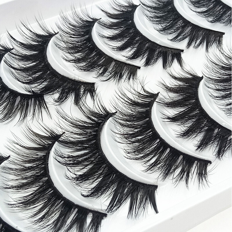 10 Pairs 3D Mink False Eyelashes Wispy Cross Fluffy Extension Eye ...