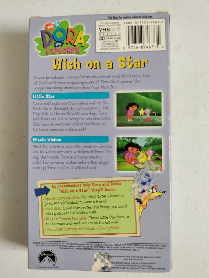 Dora the Explorer - Wish on a Star VHS 2001 Nick Jr Nickelodeon ...
