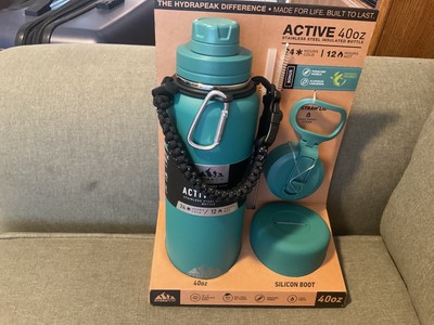 HYDRAPEAK 40oz Active Paracord Stainless Steel Water Bottle Set Teal ...