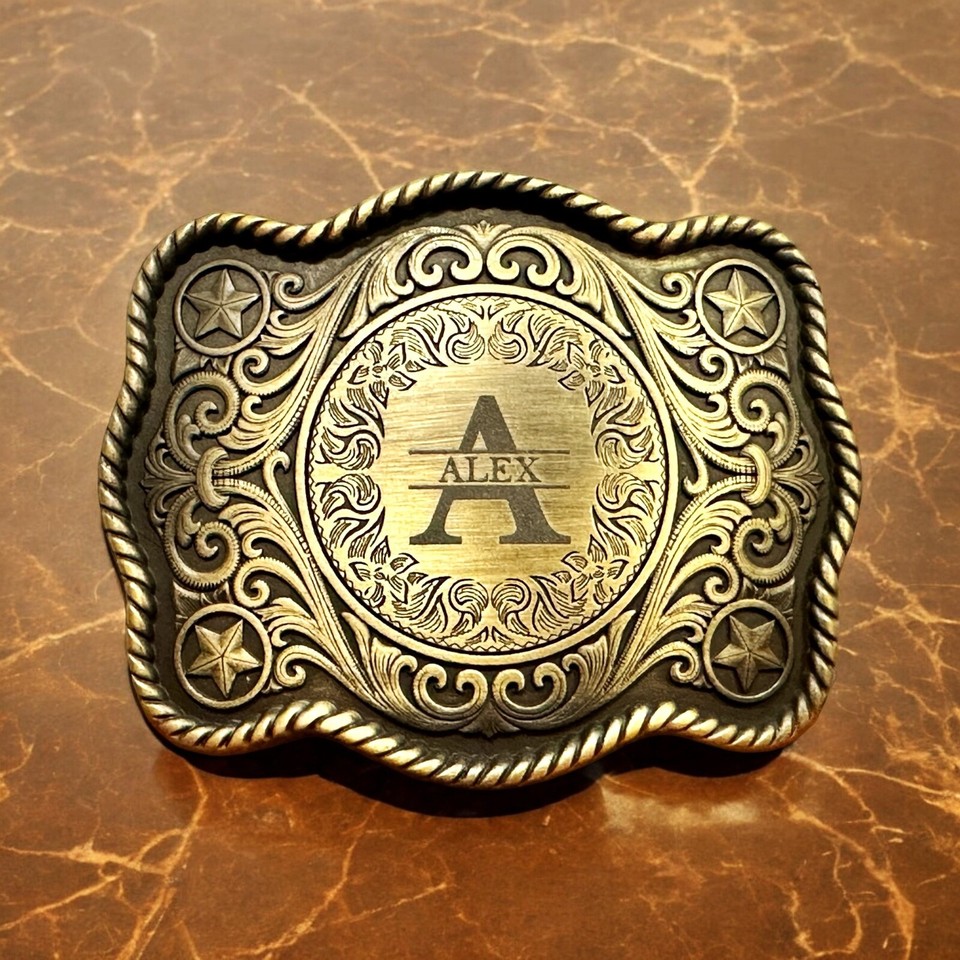 Western Buckle Engraved Belt Buckle Custom Personalized Monogrammed | eBay