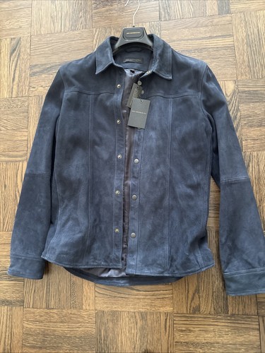 John Varvatos Sheepskin Shirt/Jacket-medium-Night Sky Blue-NWT New | eBay
