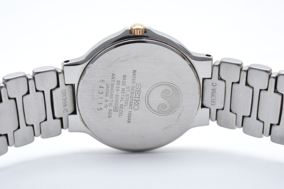 ️New Batt 【N MINT】 Vintage SEIKO PRESAGE 9539-6000 Gold Quartz Mens ...