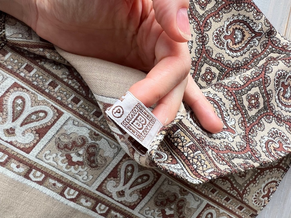 Vintage Blumer Wool Beige Scarf Hand Printed Switzerland | eBay